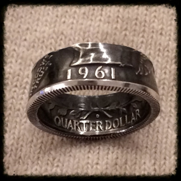 1932-1964 Silver Quarter - Birth Year Coin Ring Hand Made - Sizes 4.75 ...